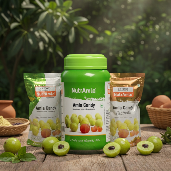 Amla Candy Pieces Jar 500g + 2 Packets Free – NutrAmla